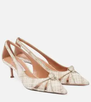 AQUAZZURA Premiere 50 Tweed Pumps - White