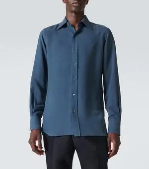 TOM FORD Silk Twill Shirt - Blue