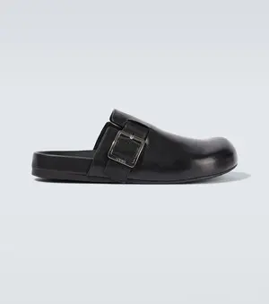 Loewe Ease Buckle Leather Mules - Black
