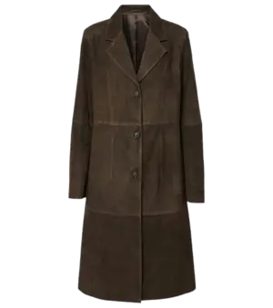 TOTEME Suede Double-breasted Coat - Brown