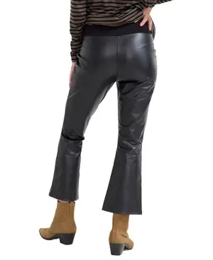 Hatch Collection Stretch Leather Maternity Crop Flare