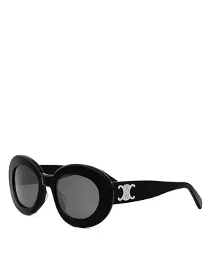 Celine Triomphe Round Sunglasses - Black/smoke