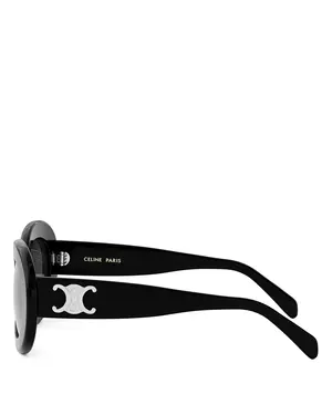 Celine Triomphe Round Sunglasses - Black/smoke