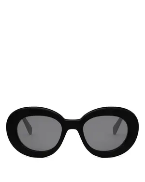 Celine Triomphe Round Sunglasses - Black/smoke