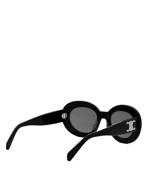 Celine Triomphe Round Sunglasses - Black/smoke