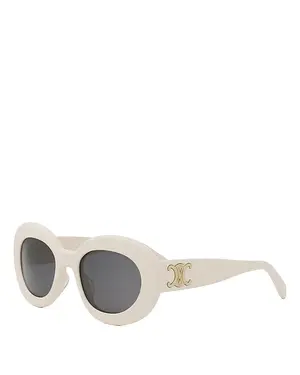 Celine Triomphe Round Sunglasses - Ivory/smoke