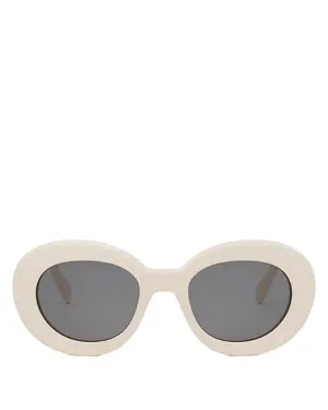 Celine Triomphe Round Sunglasses - Ivory/smoke