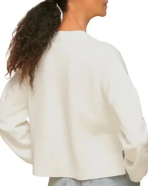 Whistles Front Button Puff Sleeve Cardigan