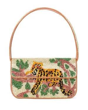Staud Tommy Beaded Bag - Jungle Leopard