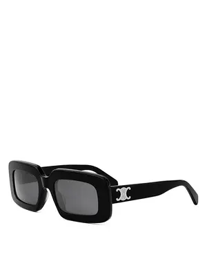 Celine Triomphe 53mm Rectangular Sunglasses - Black/smoke