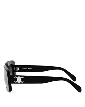 Celine Triomphe 53mm Rectangular Sunglasses - Black/smoke