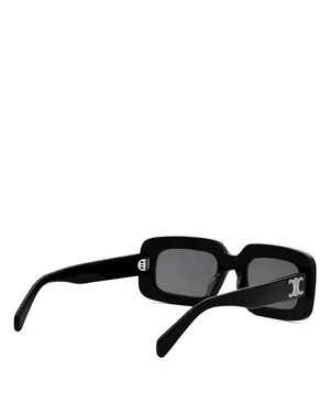 Celine Triomphe 53mm Rectangular Sunglasses - Black/smoke