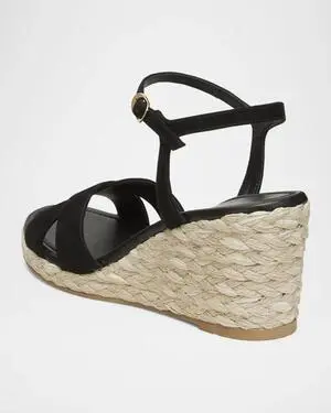 STUART WEITZMAN Dayna Espadrille Wedge Sandals - Black