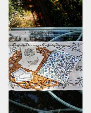 JULISKA Villa Seville Embroidered Paper Journal, 7" X 10 - Chambray
