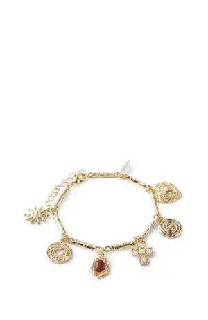 RUBI SHOES Charm Bracelet With Gold Plating - Up Gold Bubble Hinge Bangle