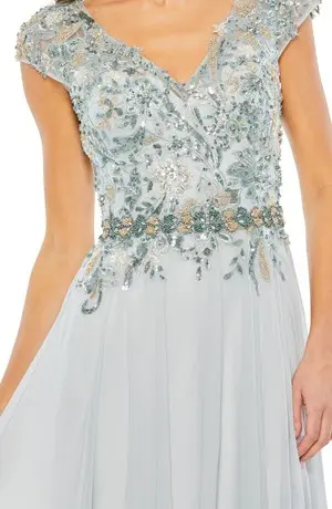 Mac Duggal Embellished Bodice Chiffon Gown - Seamist