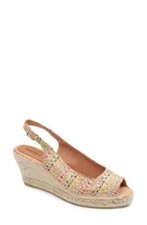 PATRICIA GREEN Peyton Espadrille Wedge Sandals - Raffia Rainbow