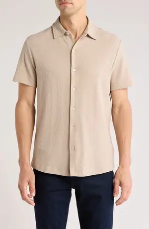 Robert Barakett Newman Short Sleeve Knit Button-up Shirt