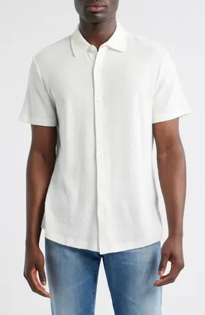 Robert Barakett Newman Short Sleeve Knit Button-up Shirt
