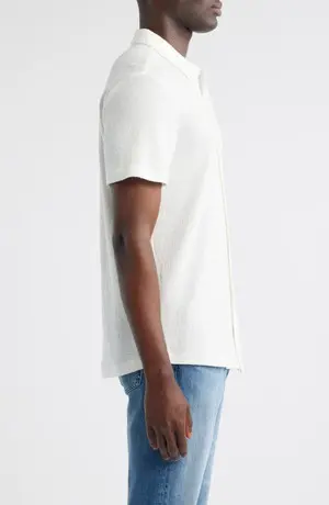 Robert Barakett Newman Short Sleeve Knit Button-up Shirt