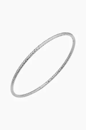 ORADINA 14k Gold Cuff Bangle - White Gold