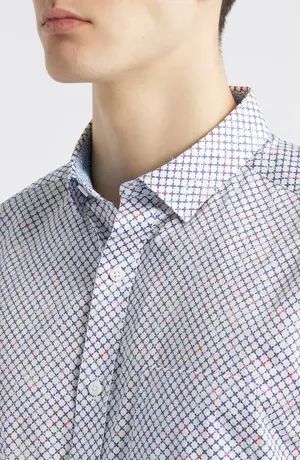 Johnston & Murphy Cross Link Print Button-up Shirt