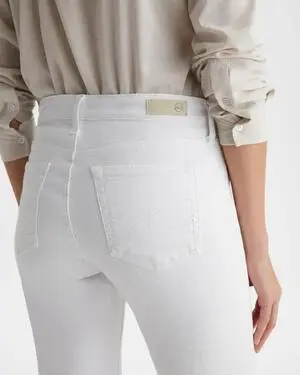 Ag Mari Mid-rise Slim Straight Crop Jeans - White