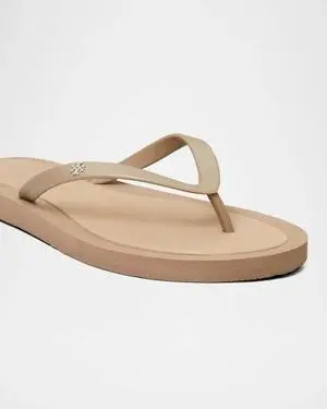 Tory Burch Kira Padded Flip-flops - Mountain Gray / Silver
