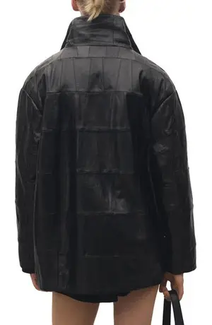 Mango Patchwork Leather Jacket