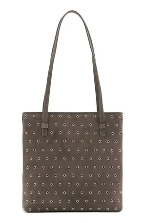 Mango Die-cut Leather Shopper Bag - Medium Brown