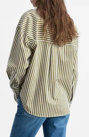 Mango Stripe Cotton-blend Button-up Shirt