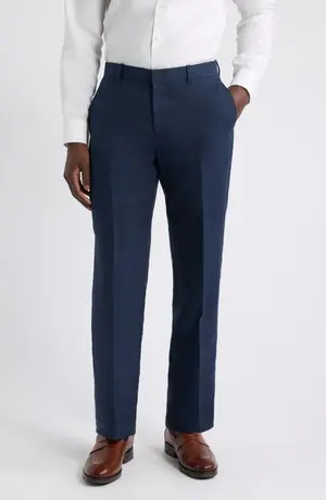 Nordstrom Henrik Trim Fit Italian Linen Suit Separate Pants - Navy Night