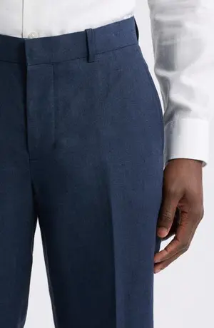 Nordstrom Henrik Trim Fit Italian Linen Suit Separate Pants - Navy Night