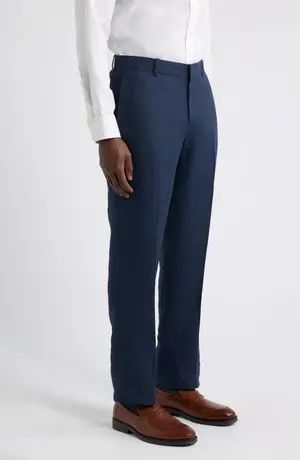 Nordstrom Henrik Trim Fit Italian Linen Suit Separate Pants - Navy Night