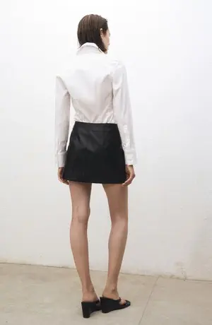 Mango Faux Leather Mini Skirt
