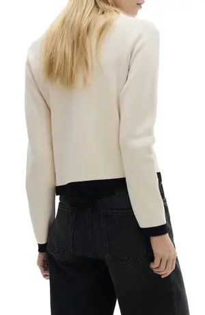 Mango Trimmed Sweater Jacket