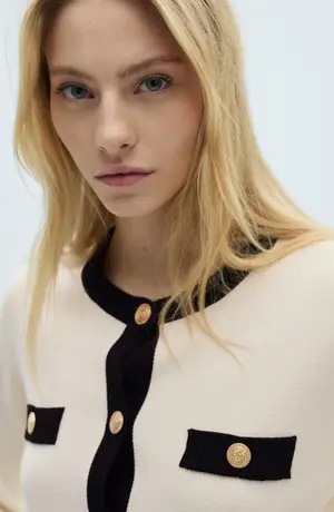 Mango Trimmed Sweater Jacket