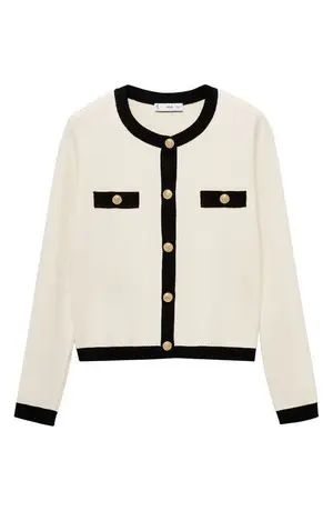 Mango Trimmed Sweater Jacket