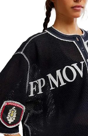 Free People Camp Out Embroidered Top