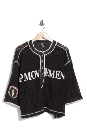 Free People Camp Out Embroidered Top