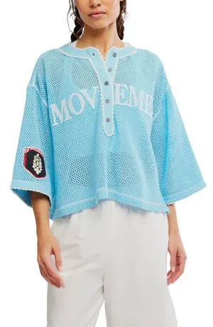 Free People Camp Out Embroidered Top