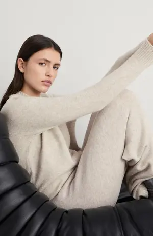 Mango Knit Straight Leg Pants - Light Beige