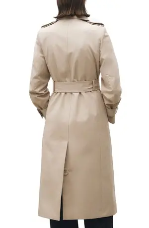 Mango Belted Double Breasted Trench Coat