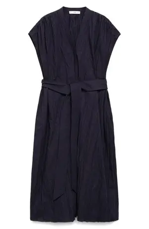 Mango Textured Tie-front Midi Dress