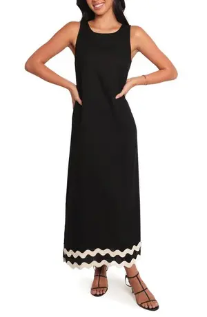 PETAL & PUP Juno Rickrack Trim Maxi Dress