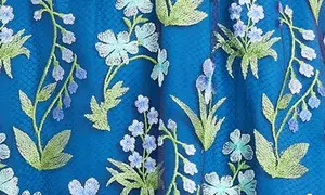 Maggy London Embroidered Flutter Sleeve Dress