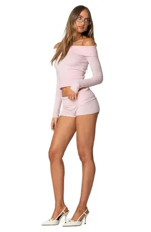 EDIKTED Jamie Foldover Crop Sweater