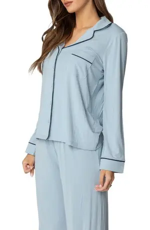 EDIKTED Jeanette Button-up Pajama Top