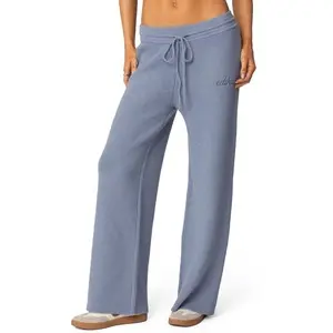 EDIKTED Kris Ribbed Wide Leg Sweatpants