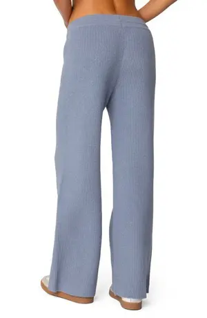 EDIKTED Kris Ribbed Wide Leg Sweatpants
